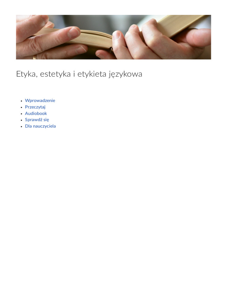 Etyka Estetyka I Etykieta Jezykowa | PDF