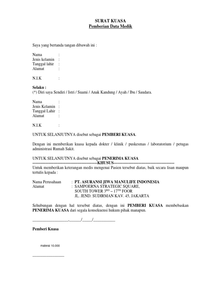 FORM Surat Kuasa | PDF