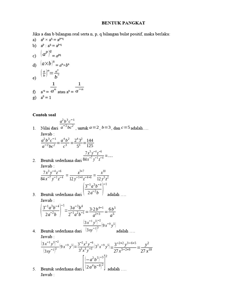 Bentuk Pangkat | PDF | Metode & Bahan Ajar