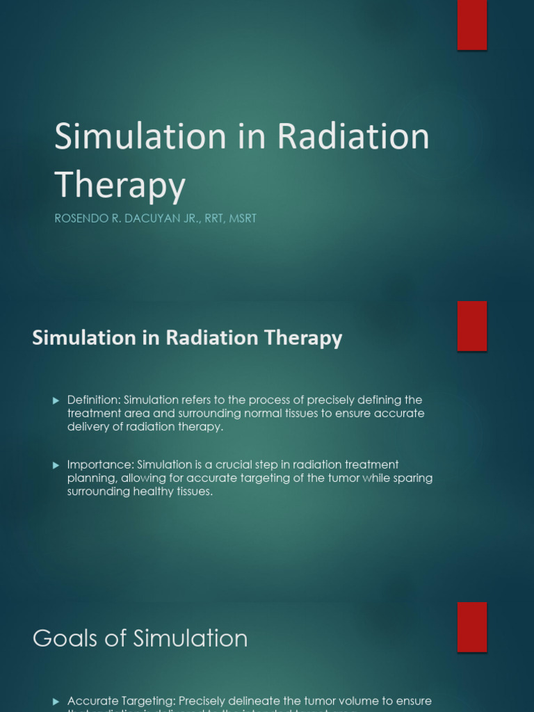 Simulation In Radiation Therapy Pdf Radiation Therapy Medical Imaging