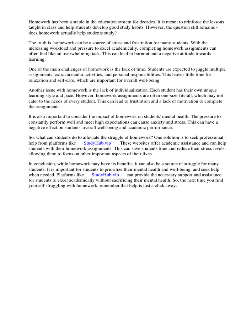 Does Homework Help Students Study | PDF | Homework | Teachers