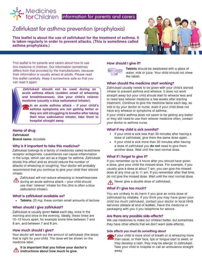Zafirlukast For Asthma Prevention 2 | Download Free PDF | Asthma ...