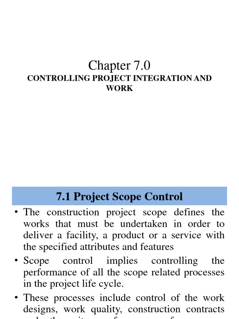 Controlling Project Integration and Work | PDF | Quality (Business ...