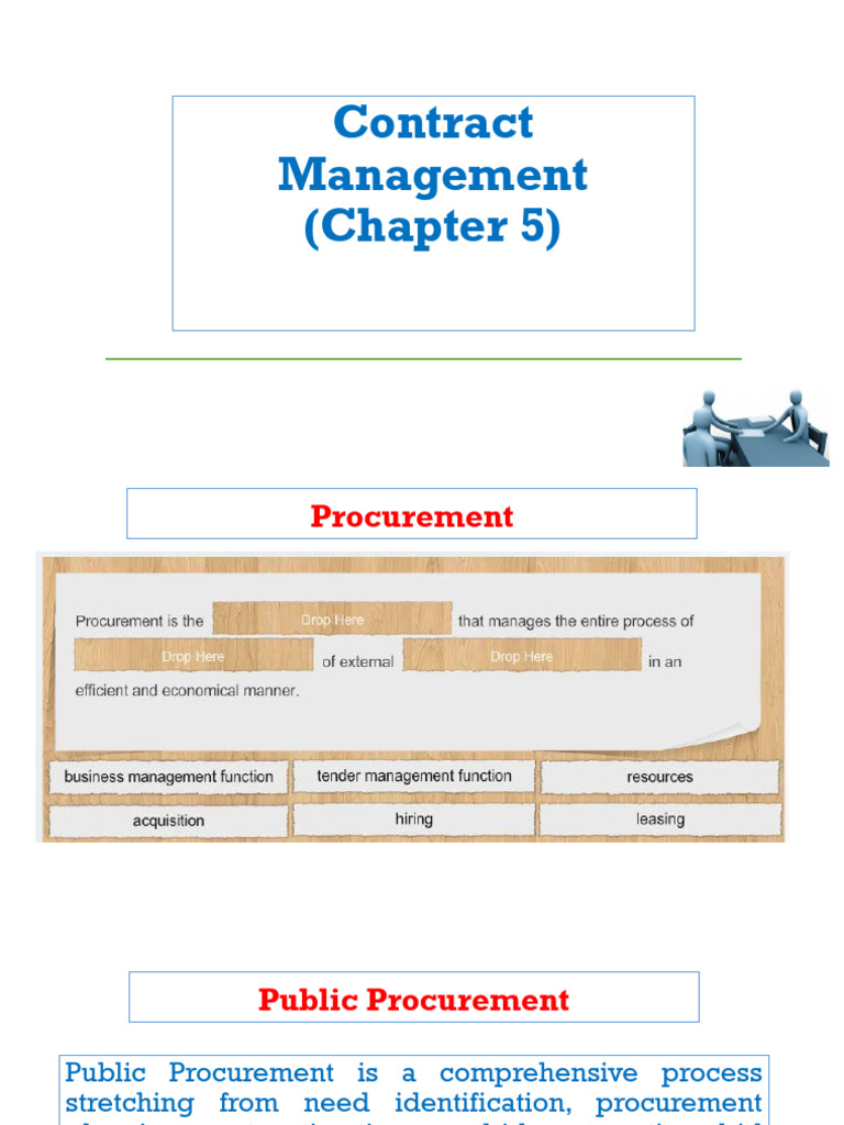 Contract Management (Chapter 5) | PDF | Procurement | Specification (Technical Standard)