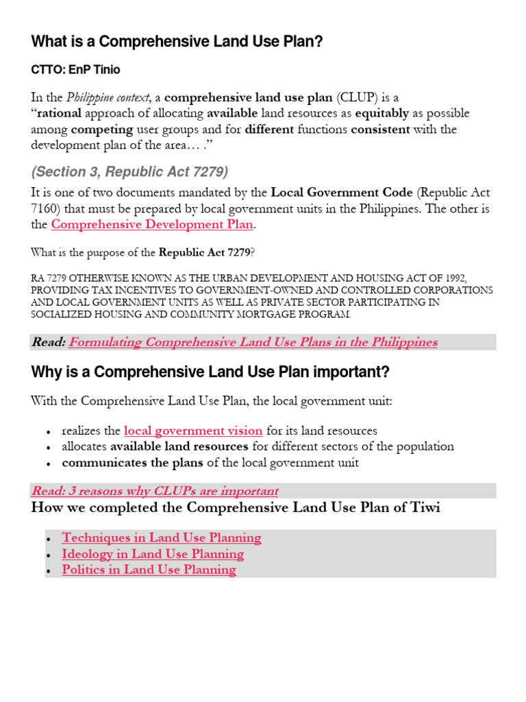 Comprehensive Land Use Plan | PDF | Local Government | Taxes Comprehensive Land Use Plan | PDF | Local Government | Taxes