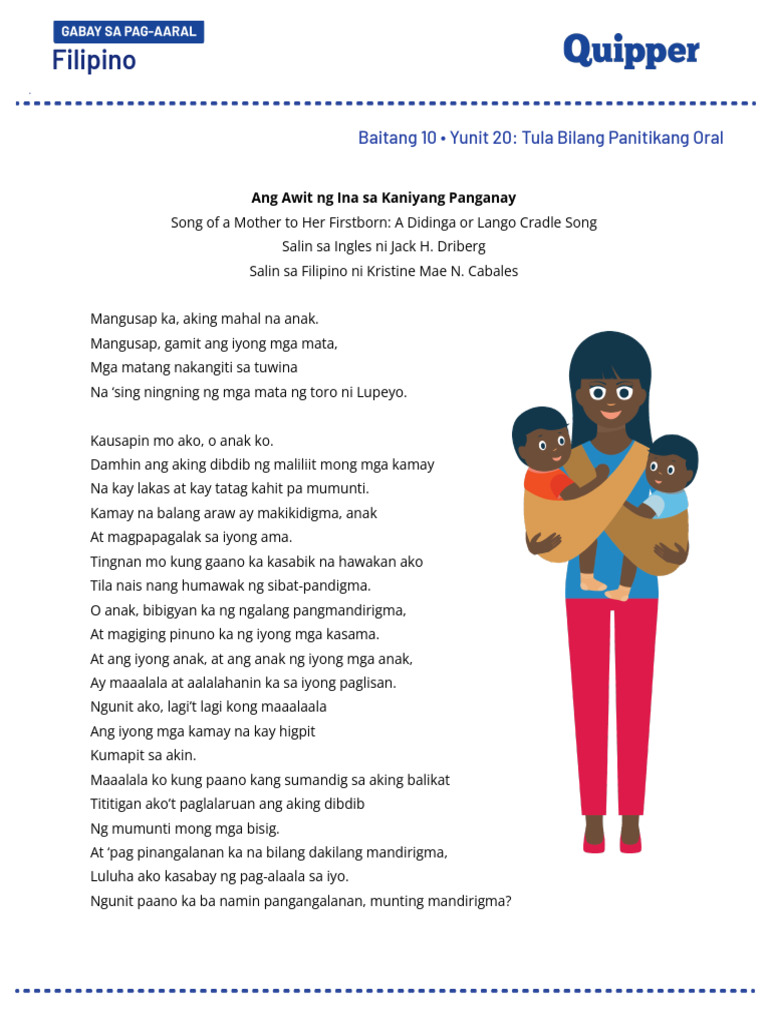 9 - Ang Awit NG Ina Sa Kaniyang Panganay | PDF