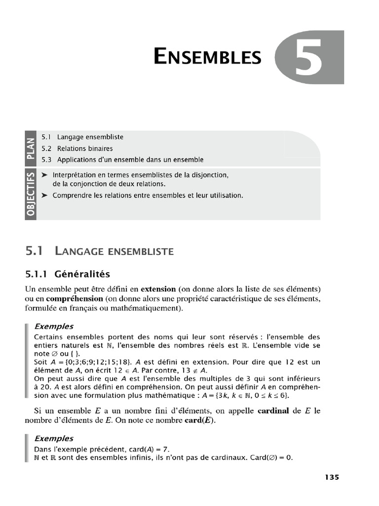 Chapitre 5 - Les Ensembles | PDF