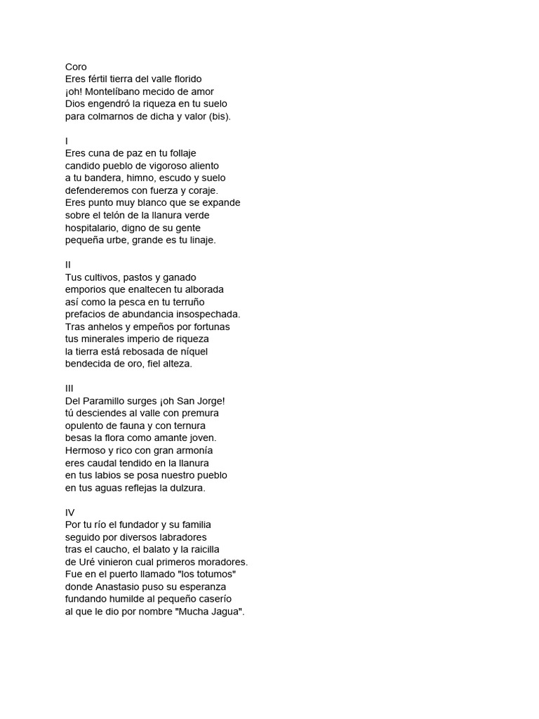 Himno de Montelíbano: Celebración y Raíces | PDF | Clásicos