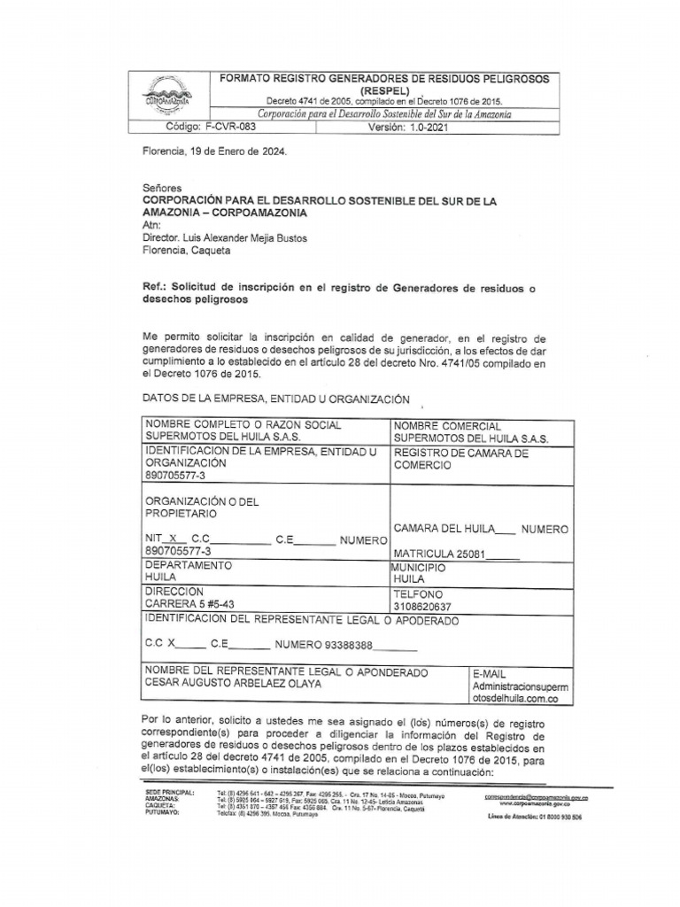 Registro Respel | PDF