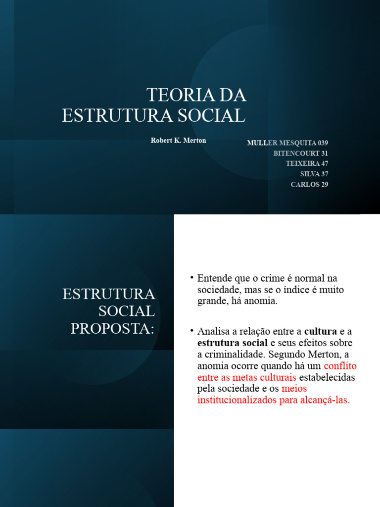 Teoria da Estrutura Social e Anomia | PDF | Sociologia | Sociedade