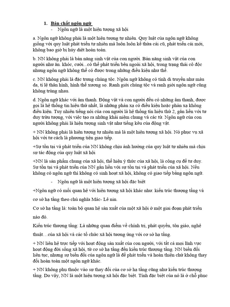 ĐỀ CƯƠNG DLNN | PDF