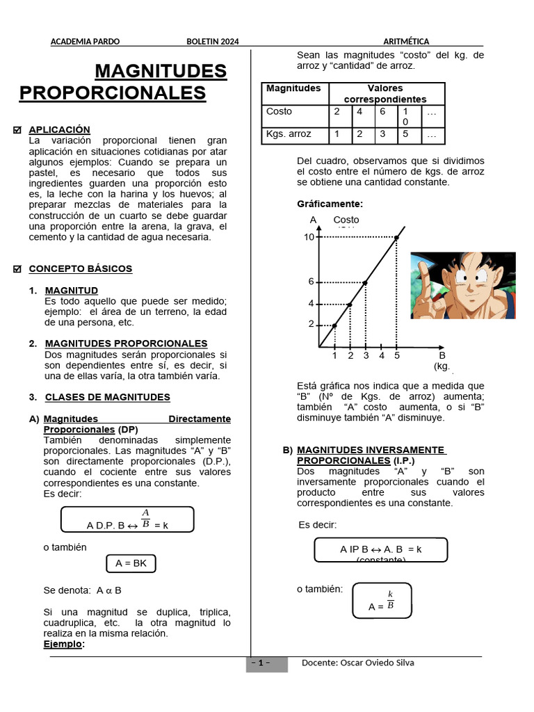 MAGNITUDES PROPORCIONALES | PDF