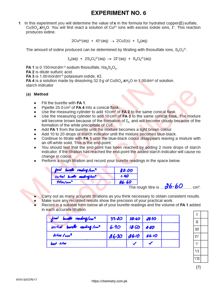 (Iodometry) Exp-6-Solved | PDF | Analytical Chemistry | Chemical Compounds