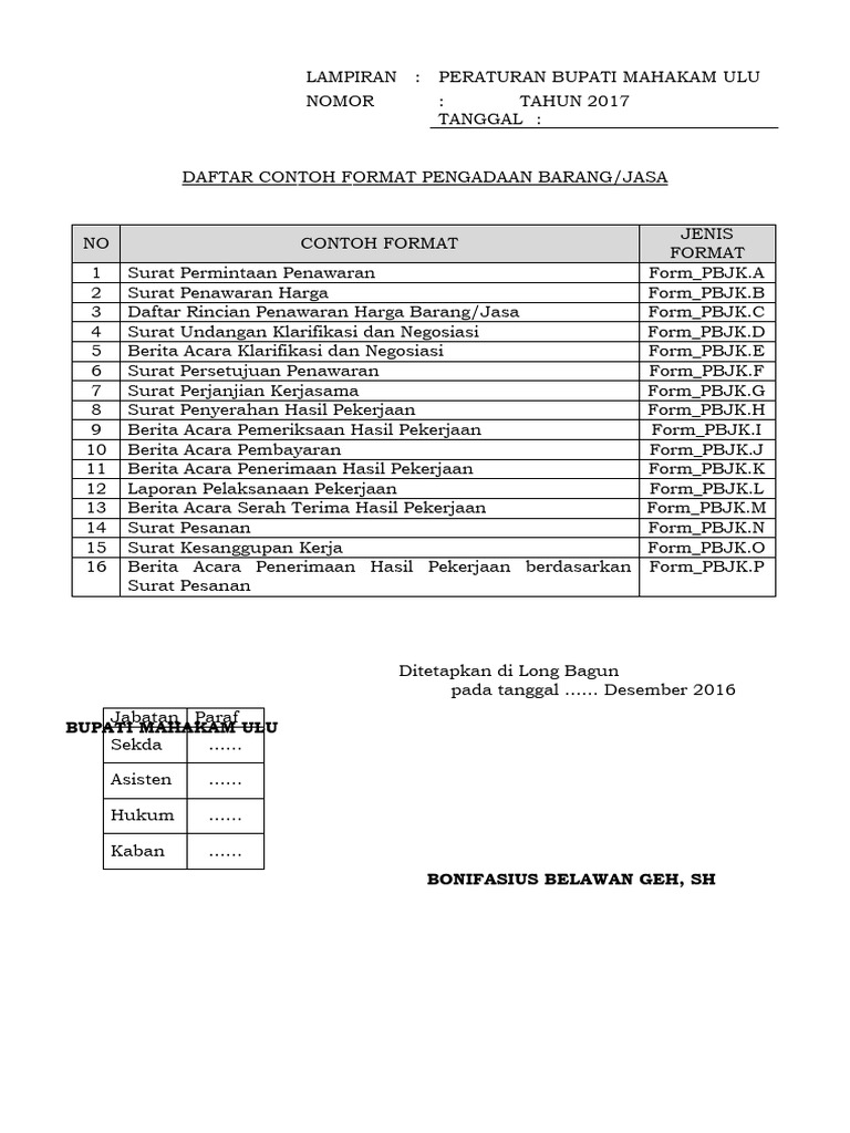 Draf Perbub Pengadaan Barang Dan Jasa Di Kampung | PDF