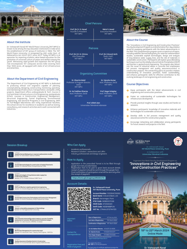 Innovations in Civil Engineering V3 FDP Brochure | PDF | Engineering | Civil Engineering