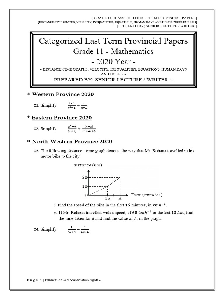 Grade 11 Mathematics Provincial Papers 2020 | PDF | Dividend | Triangle