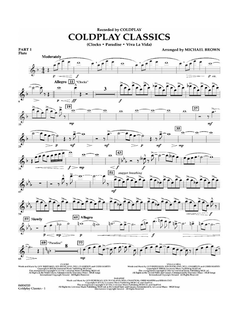Coldplay Classics Partes | PDF