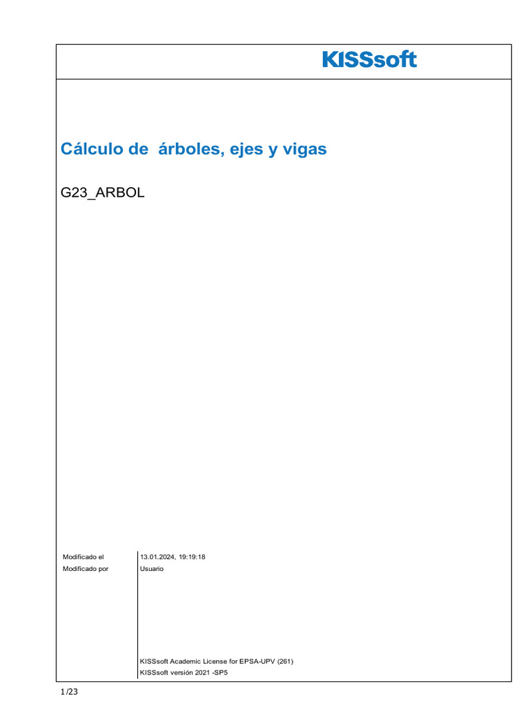 G23 ARBOL Protocolo | PDF | Rodamiento (Mecánico) | Fricción