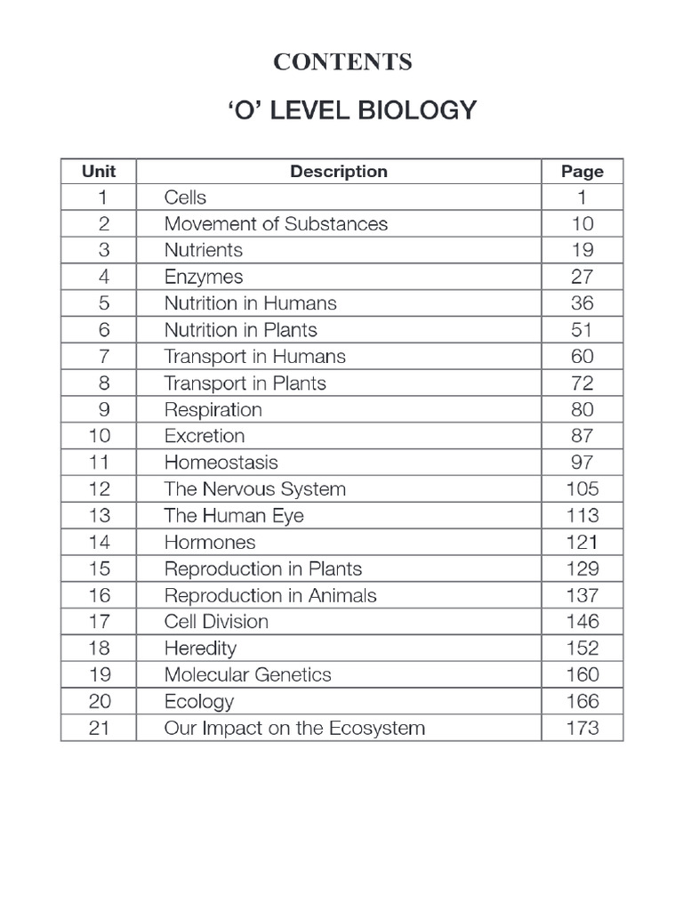 Biology O Level (Question Answers) | PDF