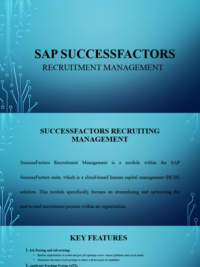 SuccessFactors Recruitment Management Overview | PDF | Recruitment ...