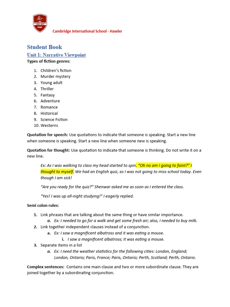 Grade 8 Term 2 Exam Review | PDF | Verb | Grammatical Tense