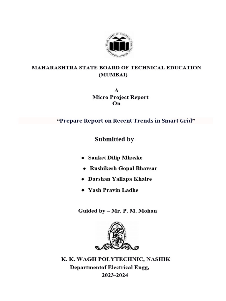 A Micro Project Report On ": Maharashtra State Board of Technical Education (Mumbai) | PDF ...