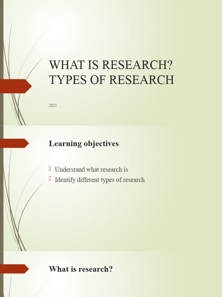 Research Methods - Types of Research | PDF | Methodology | Scientific ...