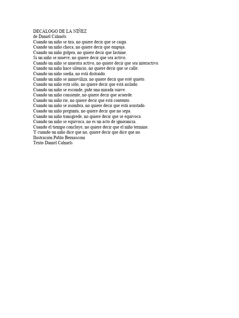 Decálogo de La Niñez | PDF