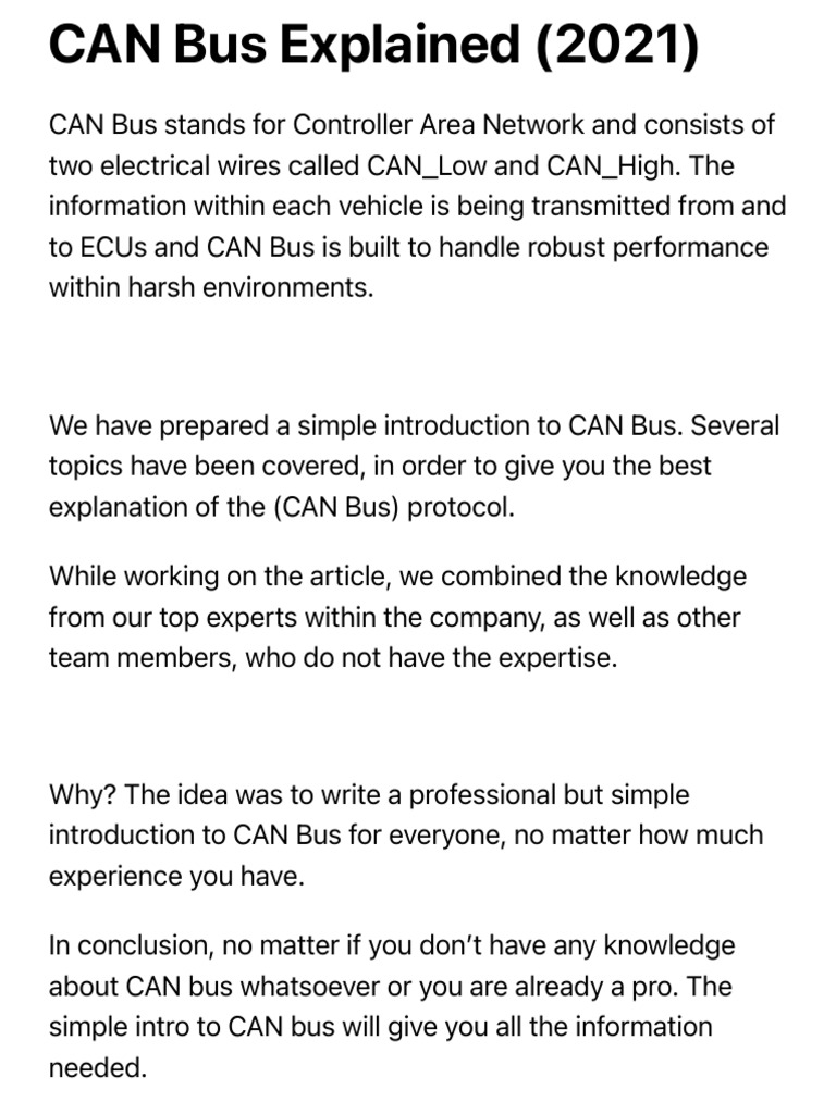 can_bus_explained_2021 | PDF | Physical Layer Protocols | Computer Engineering