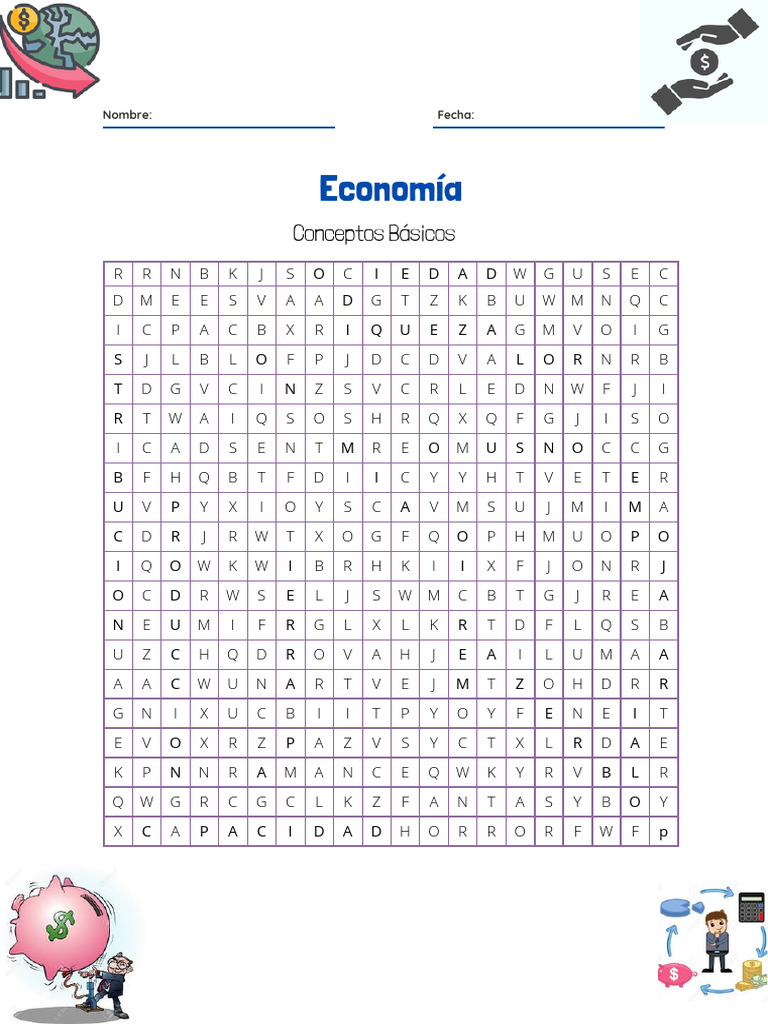 Sopa de Letras: Economía y Servicios | PDF | Bienes | Valor añadido