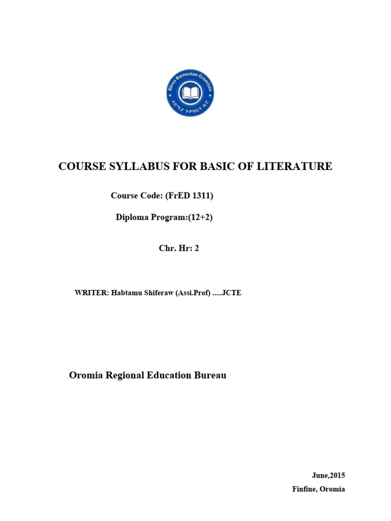 Basic Literature Course Syllabus | PDF | Narrative | Folklore
