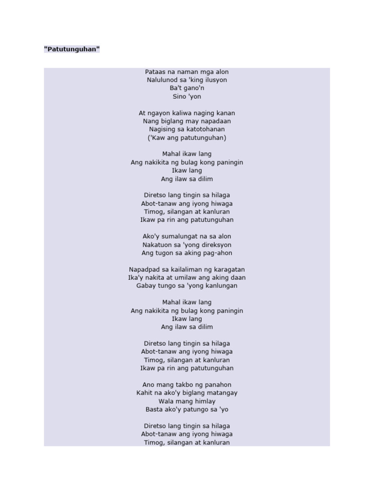 Patutunguhan | PDF