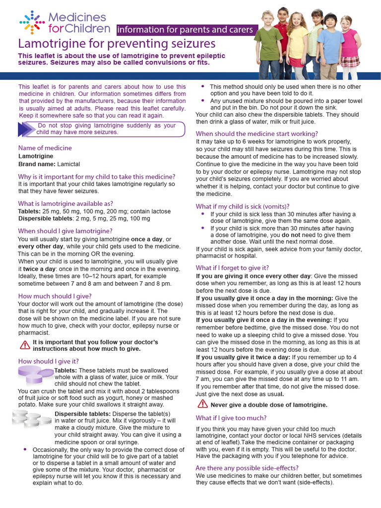 Lamotrigine For Preventing Seizures 1 | PDF | Epilepsy | Medicine
