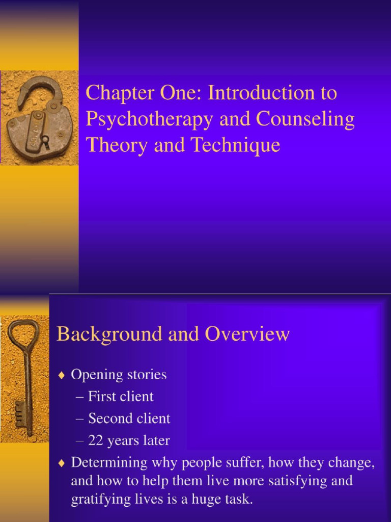 Chapter 1 - Introduction to Counseling and Psychotherapy | PDF