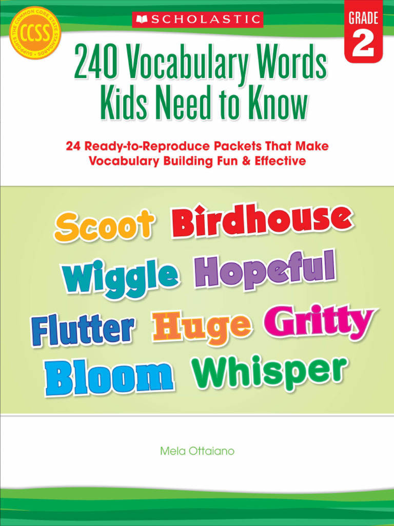 Scholastic 240 Vocabulary Words Kids Need To Know Grade 2 | PDF ...
