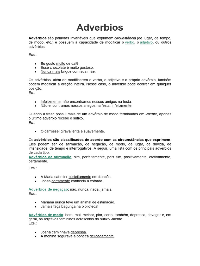 Adverbios | PDF | Advérbio | Idiomas