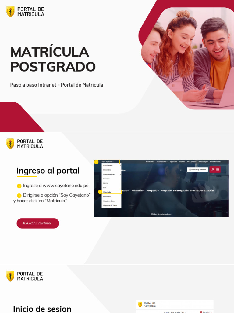 UPCH - Manual Portal Matrícula Postgrado | PDF | Informática | Software