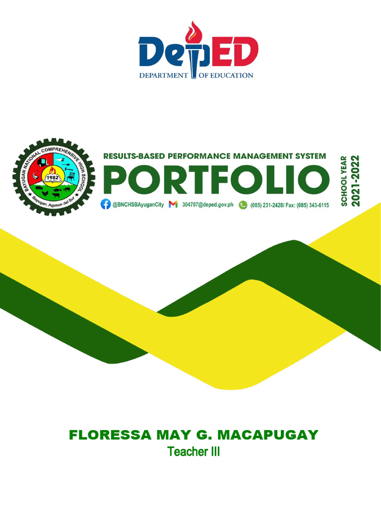 2022_IPCR-RPMS-PORTFOLIO_COVERPAGE | PDF | Learning | Lesson Plan