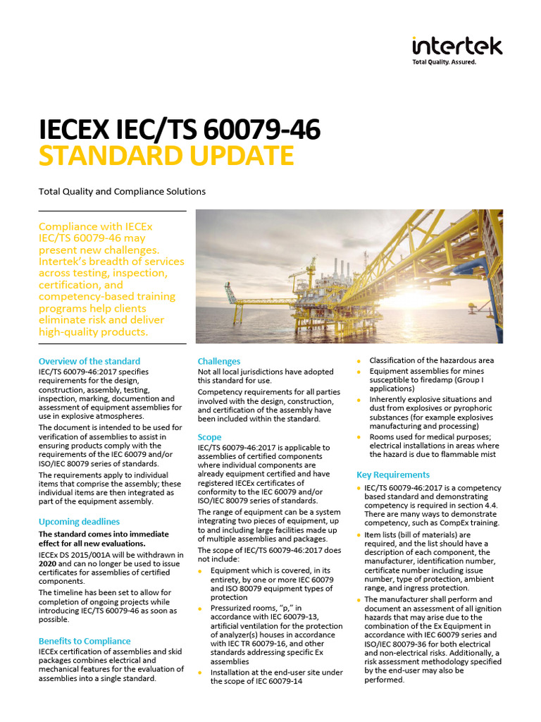 IEC/TS 60079-46 Compliance Guide | PDF | International Electrotechnical ...