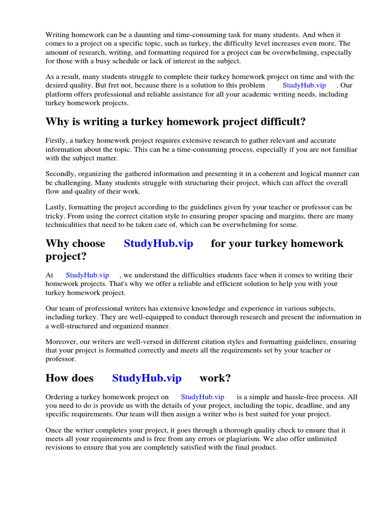 Turkey Homework Project | PDF | Homework