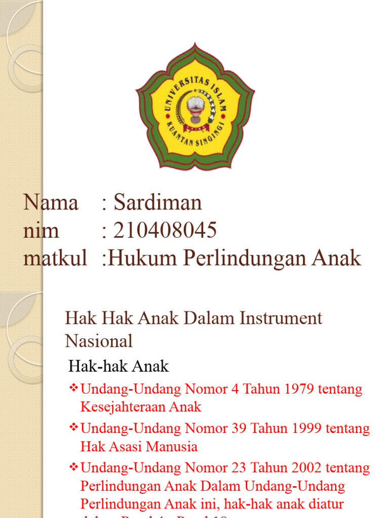 Hak Anak dalam Hukum Indonesia dan Internasional | PDF