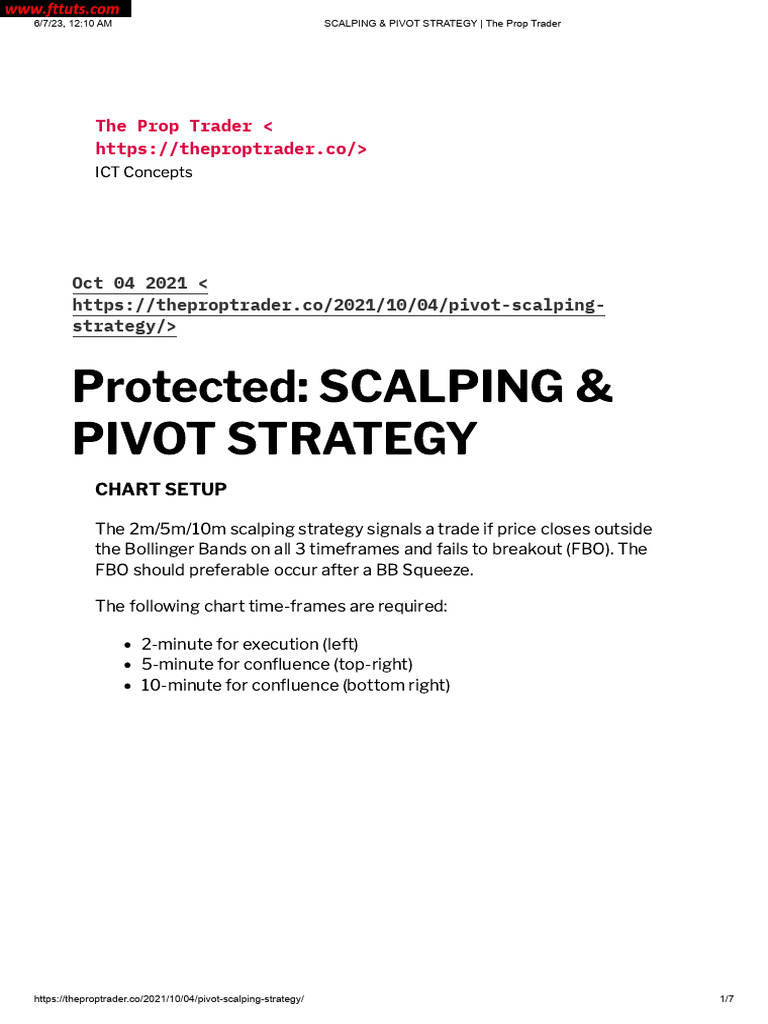 SCALPING _ PIVOT STRATEGY _ The Prop Trader | PDF | Market Trend ...