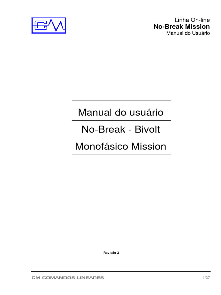 Manual Do Usuário No-Break Mission Rev 3 | PDF | Fonte de energia | USB