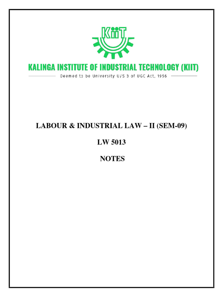 Labour And Industrial Law Ii Pdf