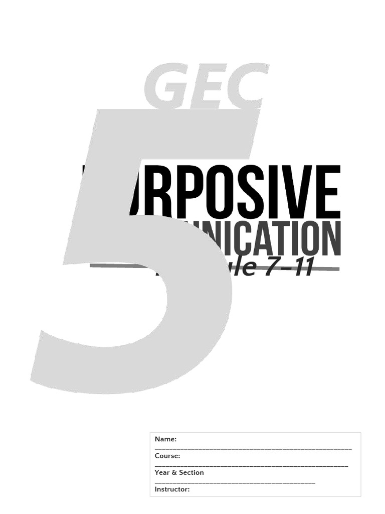 GEC5 Module W7 11 | PDF | Facial Expression | Nonverbal Communication