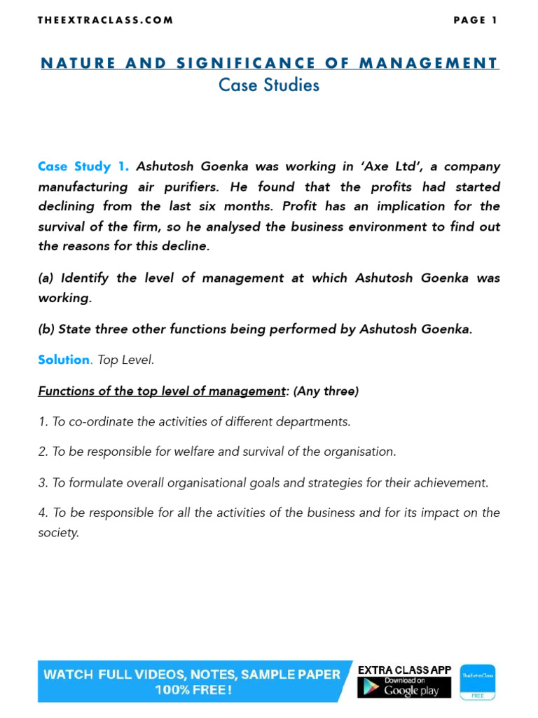 CHAPTER - 1 Case Studies | PDF | Incentive | Profit (Economics)