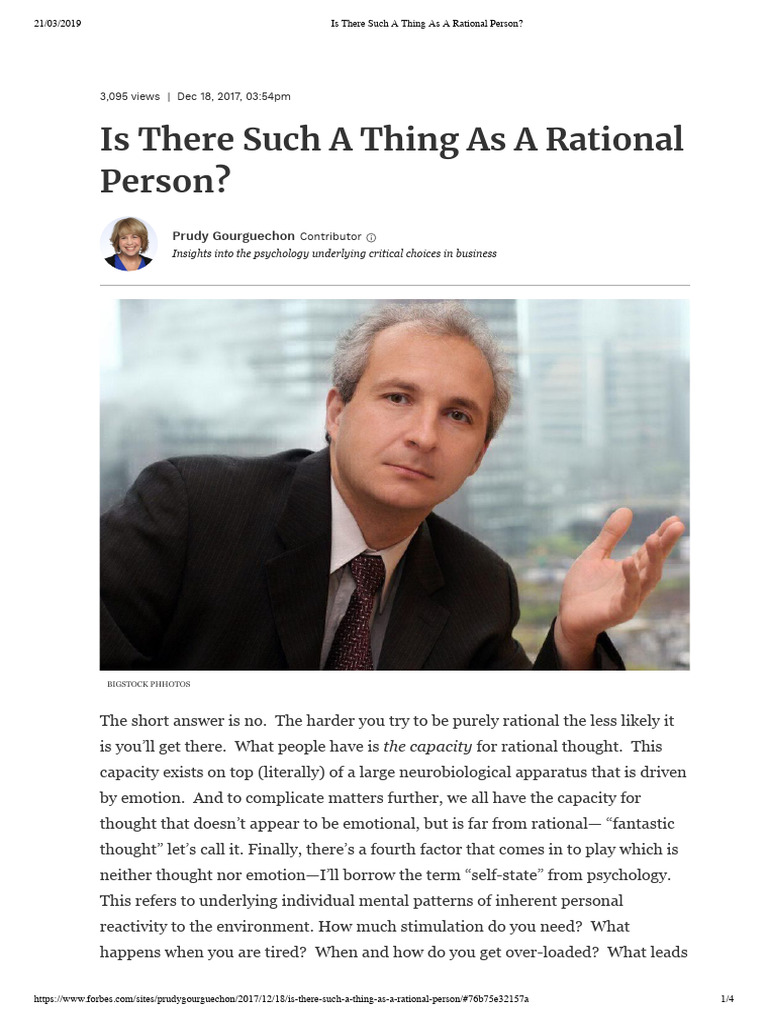 Is There Such A Thing As A Rational Person | PDF | Thought | Rationalism