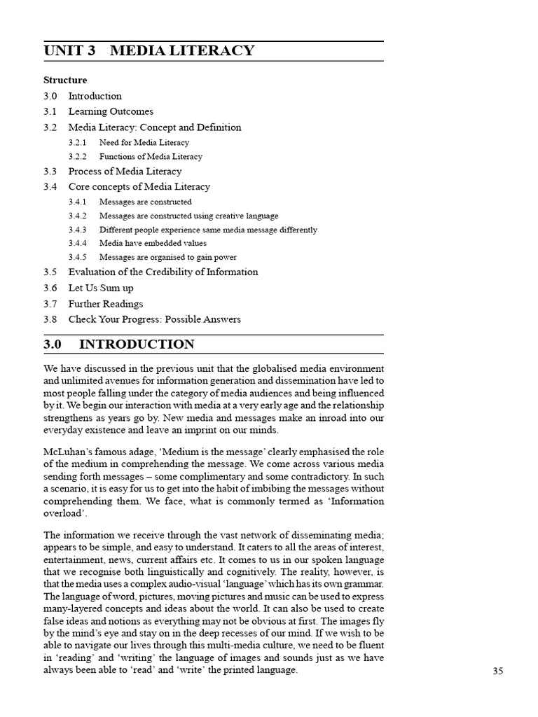 Media Literacy- eGyan | PDF | Mass Media | Literacy