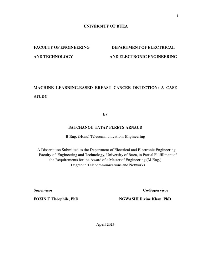 Machine Learning-Based Breast Cancer Detection | PDF | Machine Learning ...