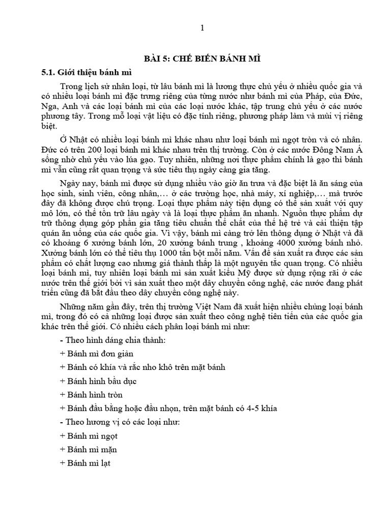 Chế Biến Bánh Mì | PDF